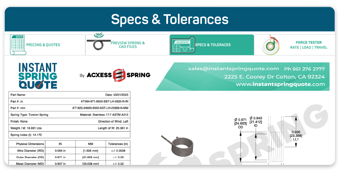 Instant Spring Quote (ISQ)