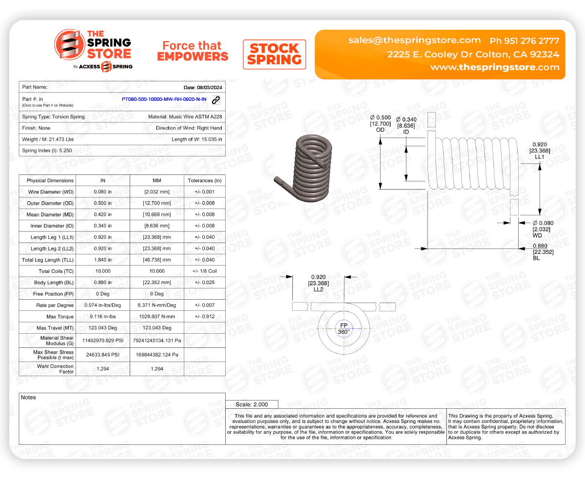 Torsional Springs Calculator