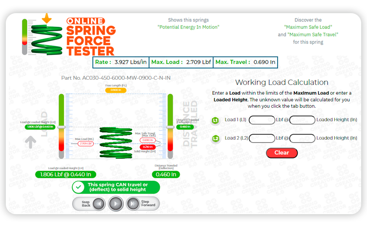 Spring Force Calculator Online