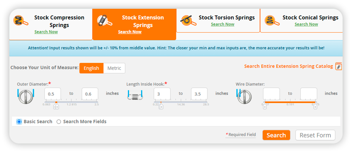 Find the Right Extension Spring with Spring Finder 5.0